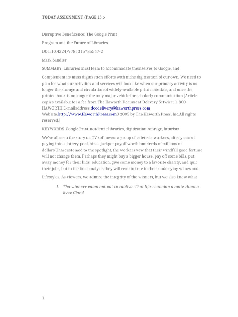 Today Assignment (Page 1) :-: 1. Tha Winnare Eaam NNT Uat TN Raaliva. That Lifa-Rhanninn Auante ...