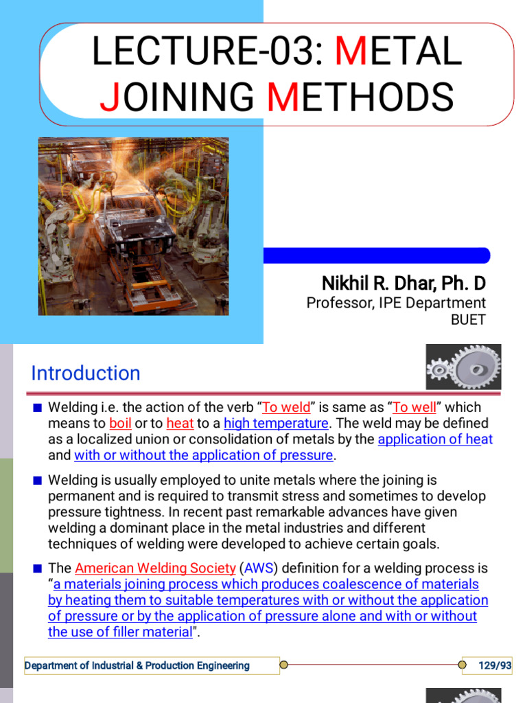 Mecha 3-1 Metal Joining Processes | PDF