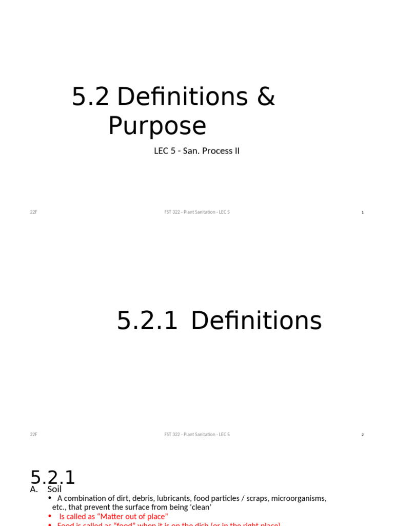 FST 322 - 5.2 LEC - PDF - Definitions & Purpose - Rev. 01 | PDF