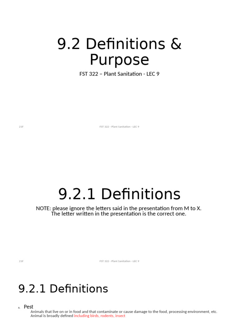 FST 322 - 9.2 LEC - NAR - Definitions & Purpose - Rev. 01 | PDF