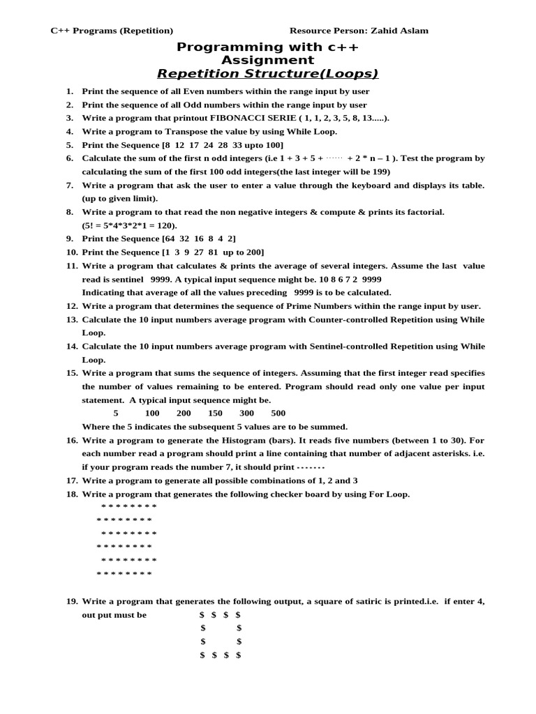 Repetition Assignment | PDF