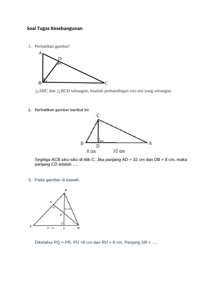 Tugas Kesebangunan (Soal) | PDF