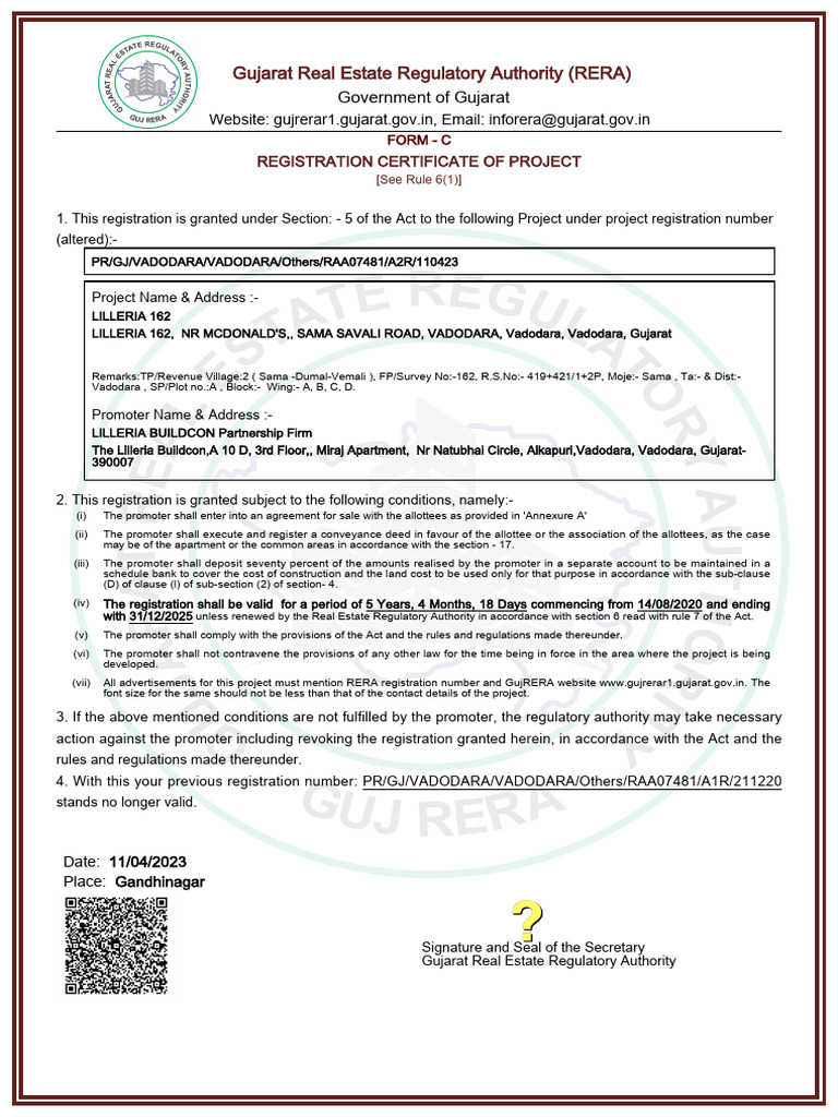 Rera Certificate | PDF