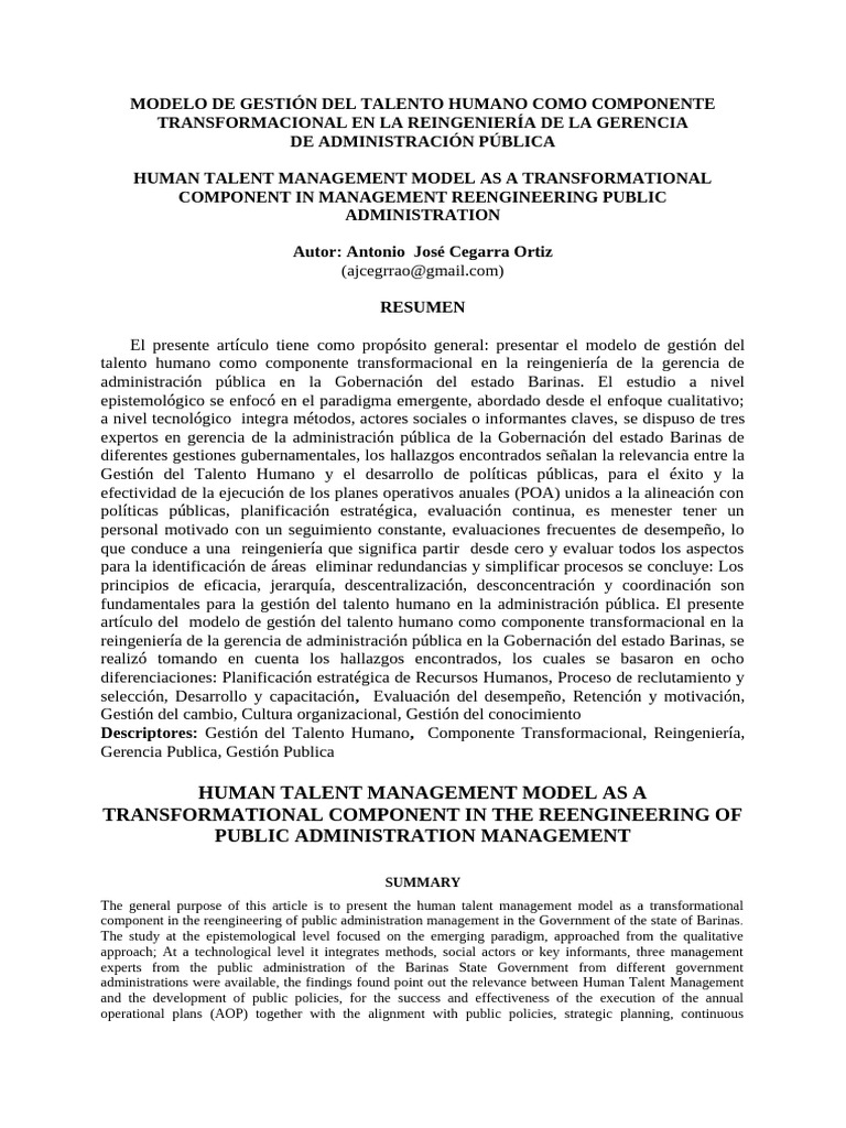 Articulo Del Modelo de GTH | PDF