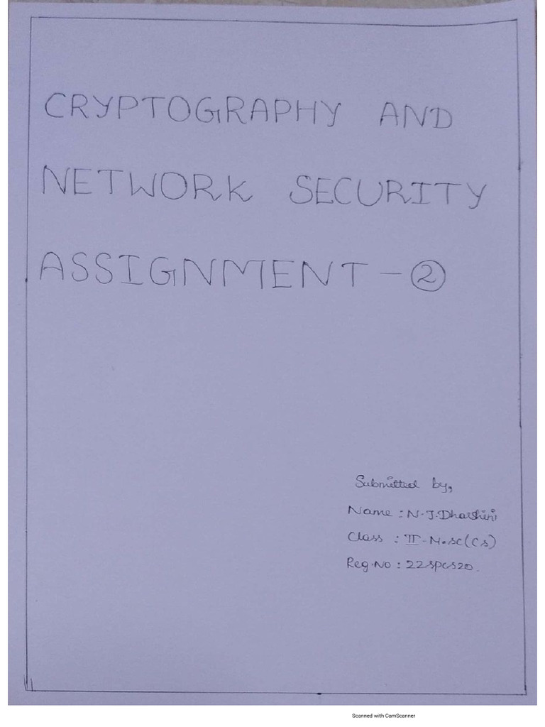 Cryptography Assignment - 2 | PDF