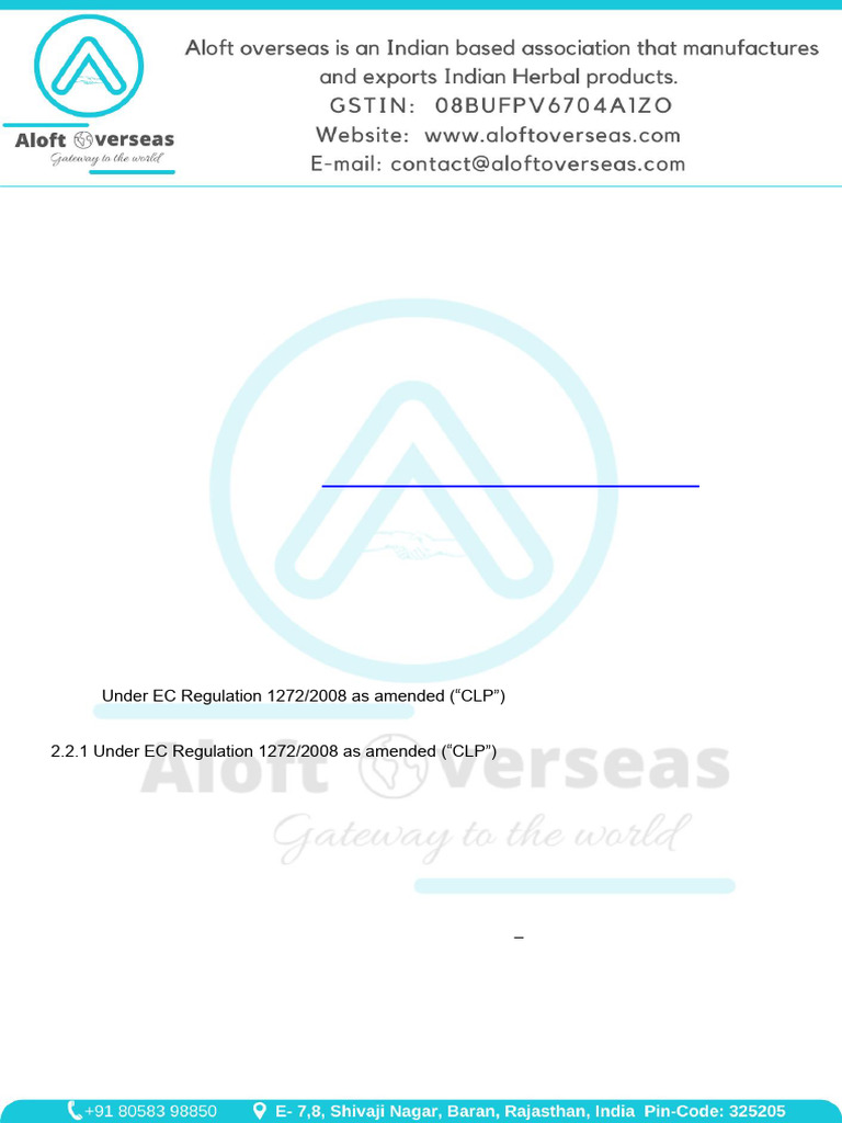 AL Moringa Powder Safety Data Sheet | PDF