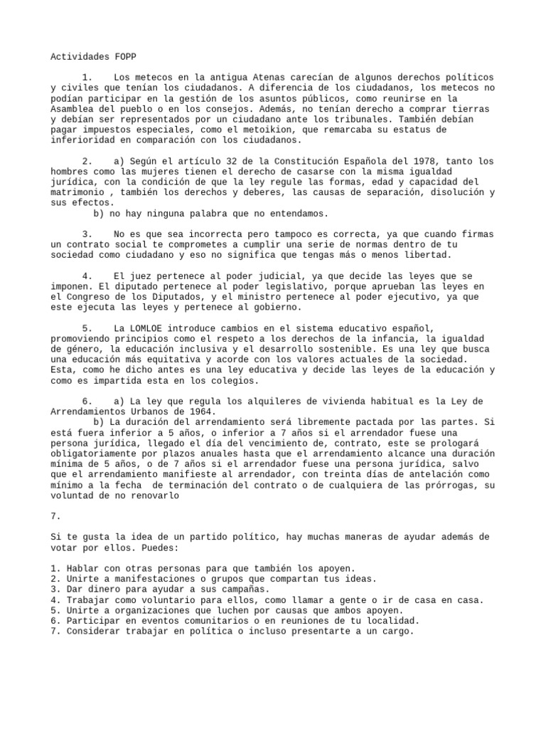 Actividades FOPP | PDF