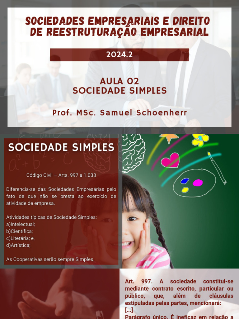 Aula 02 - Sociedade Simples-1 | PDF