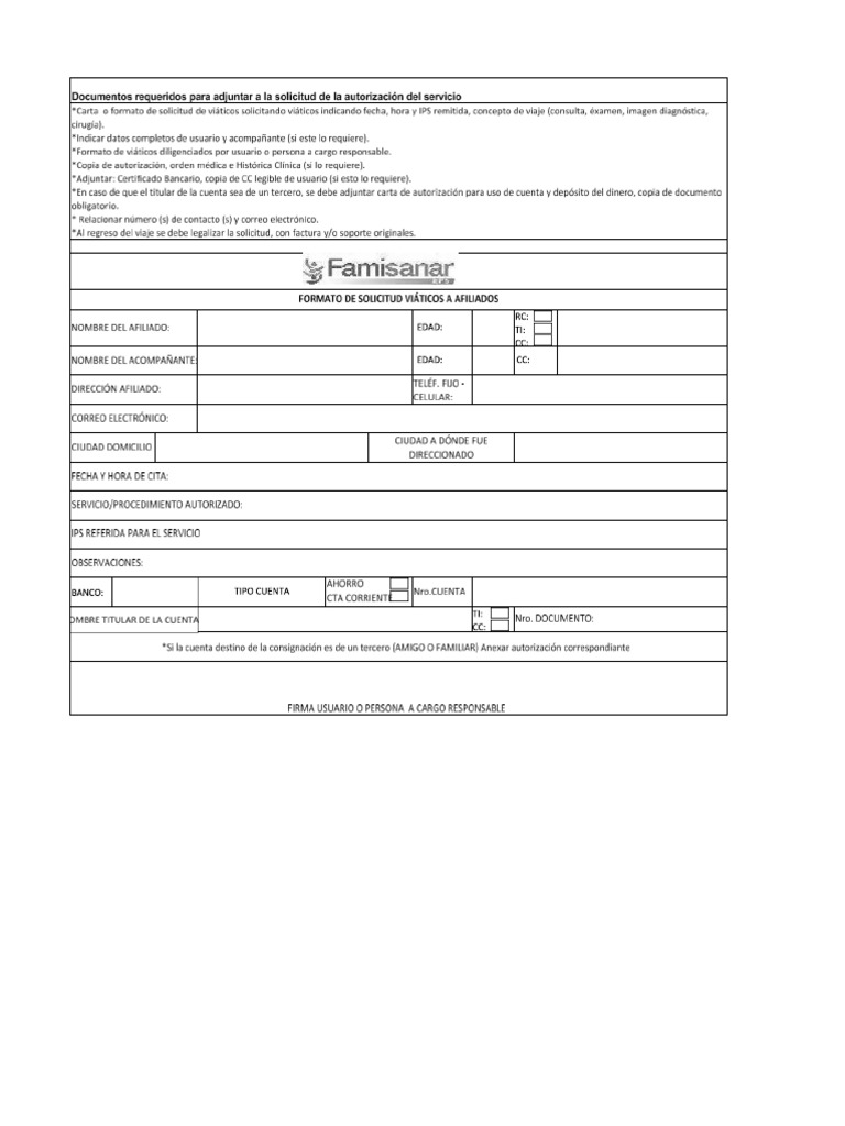 Formato Viaticos 2 | PDF