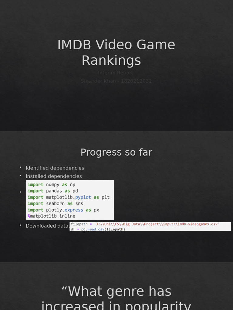 IMDB Video Game Rankings | PDF