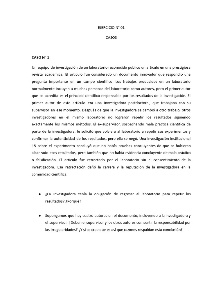 Casos para Resolver | PDF