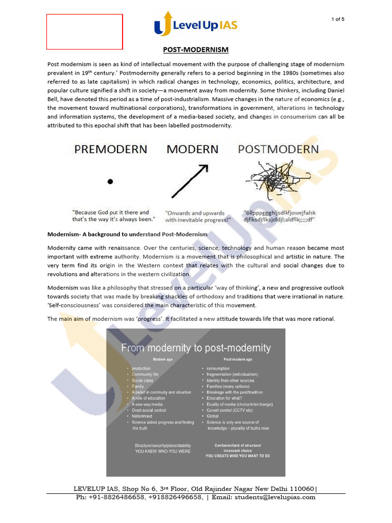 Post Modernism (Handout 11) NA | PDF