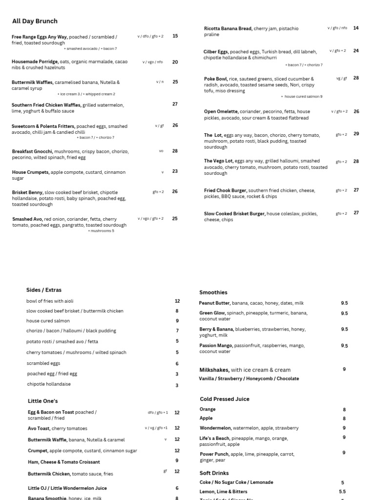 Menu For Website August LOK | PDF | Drink | Cakes