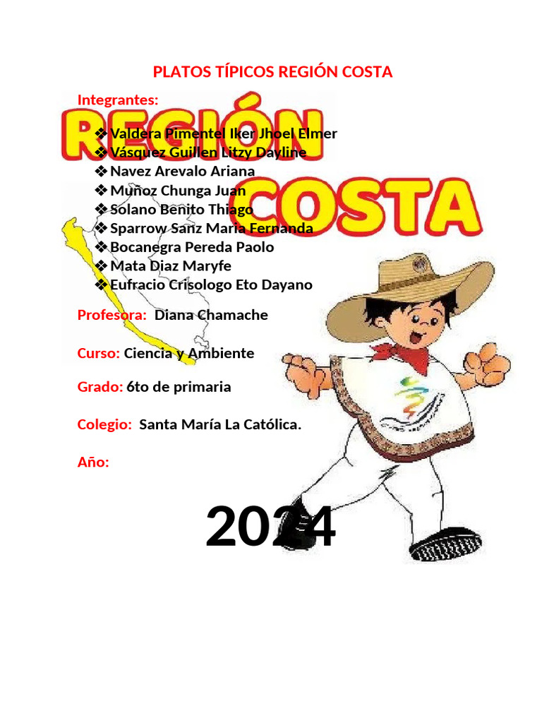 Platos Típicos Región Costa | PDF