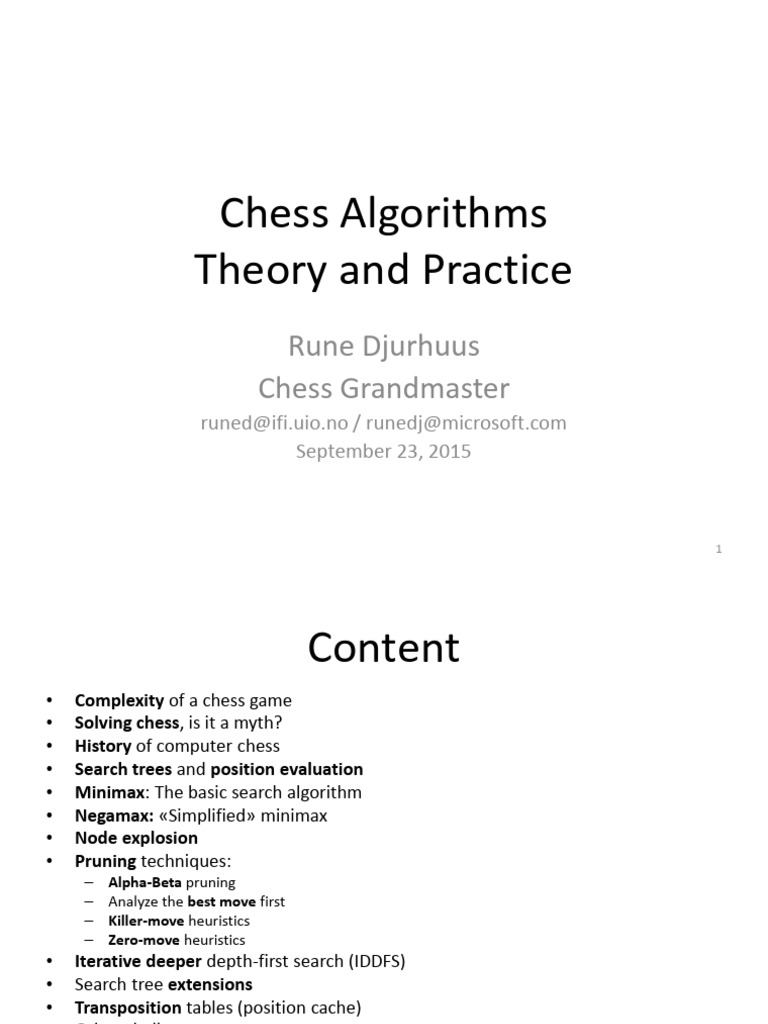 Chess Algorithms Theory and Practice Ver2015 | PDF