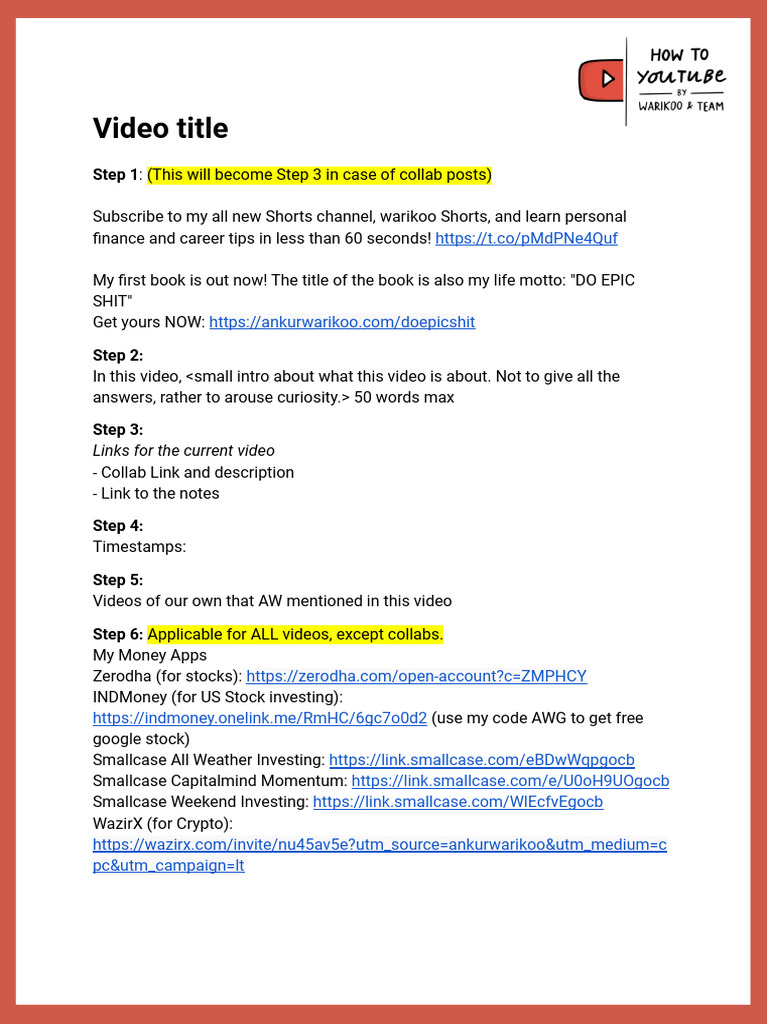1-YT descriptions template | PDF