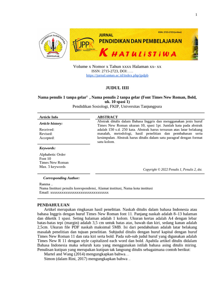 Jurnal JPPK Template (Mulai Juni 2024) | PDF