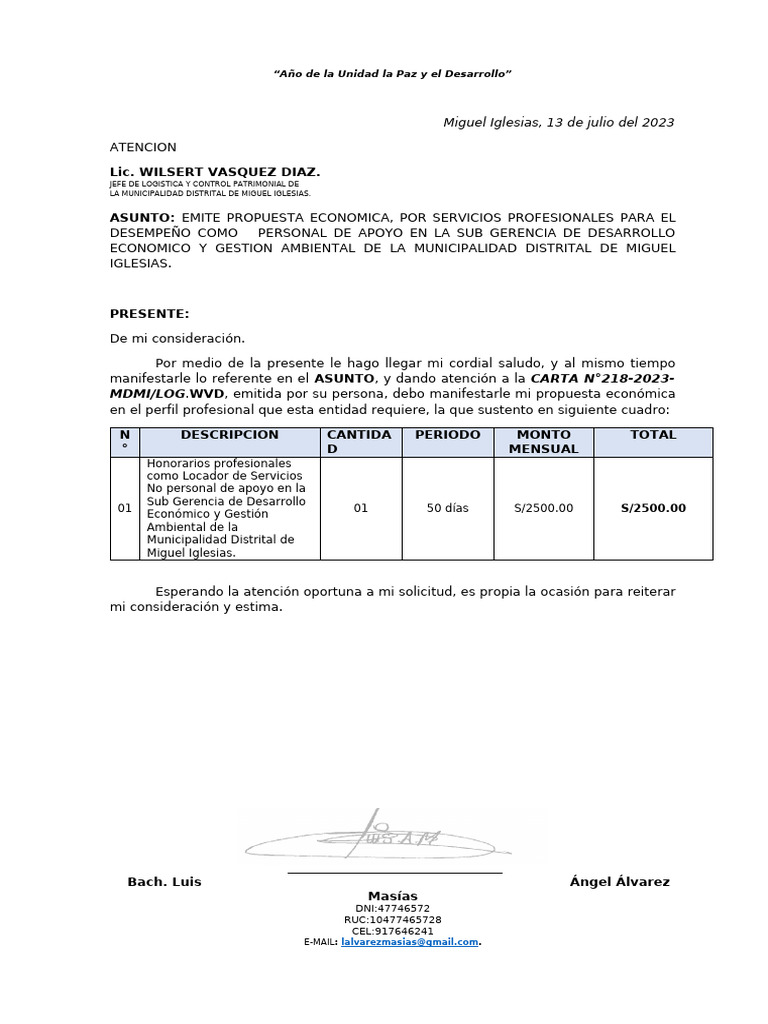 PROFORMA POR SERVICIOS PROFESIONALES | PDF