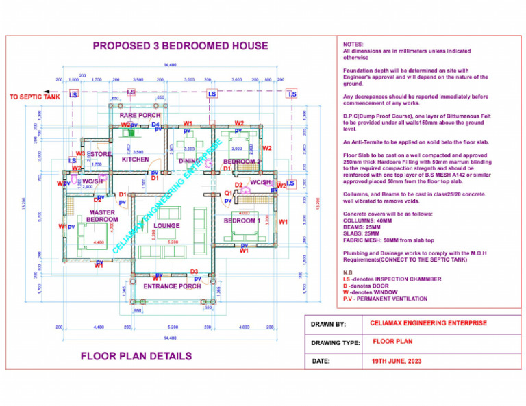 Debora Achieng Proposed House Plan | PDF
