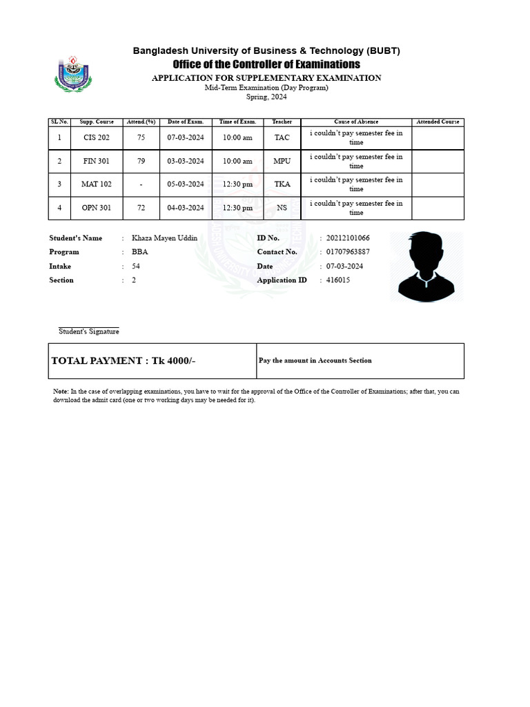 Supplementary Application | PDF