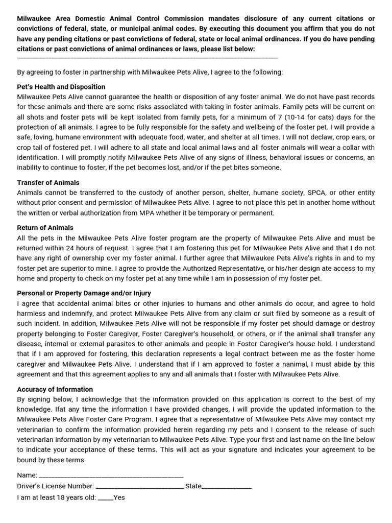 Adoption Form and Agr | PDF