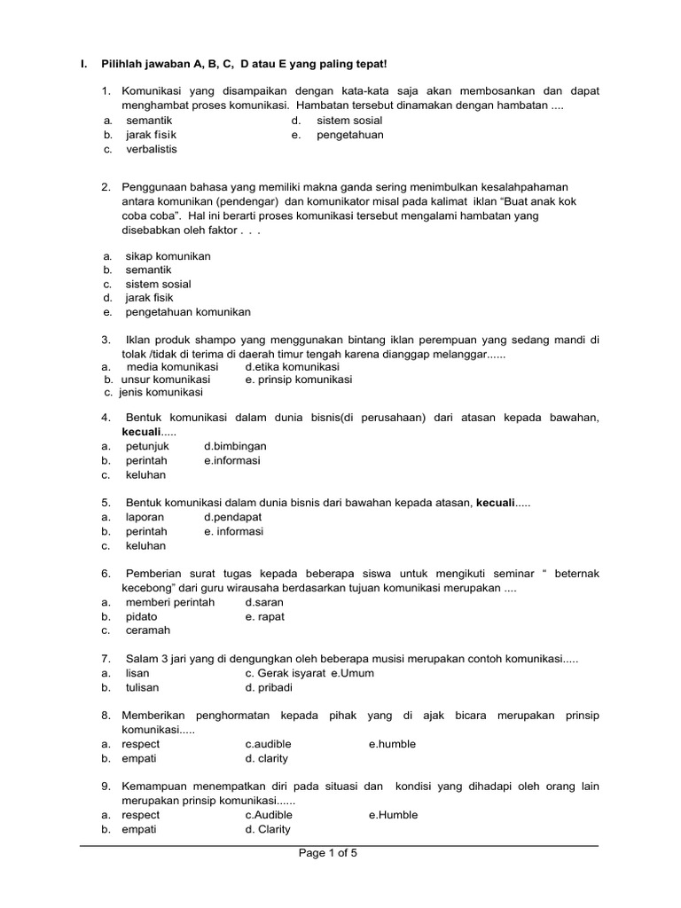 QUIZ UAS FE110Q-KomBis | PDF