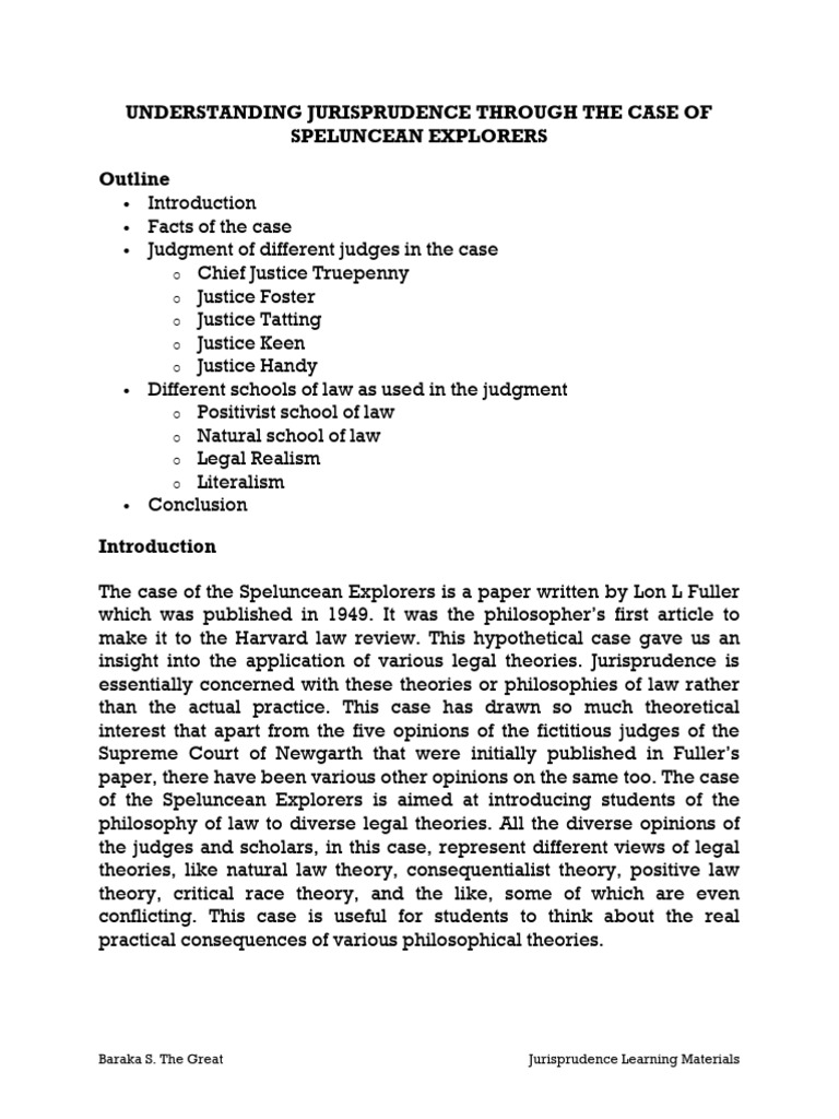 The Case of Speluncean Explorers | PDF