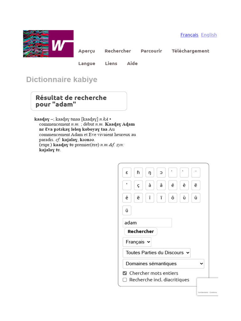 Dictionnaire Kabiye Résultats de Recherche Adam | PDF