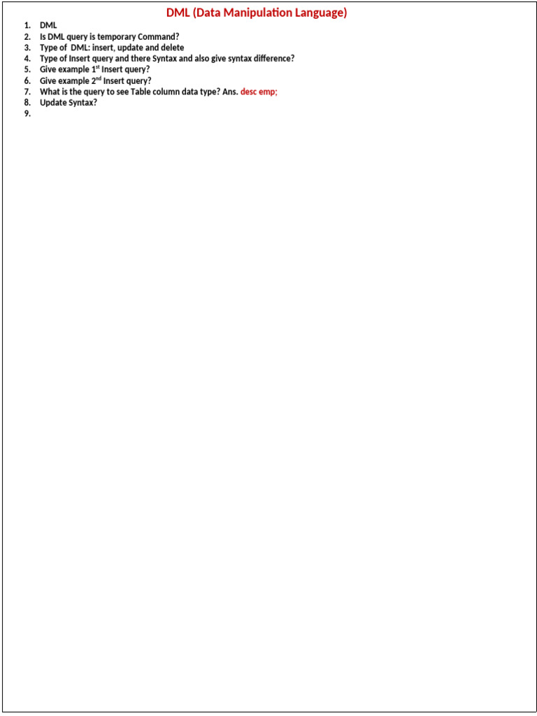 DML Question J Spider | PDF