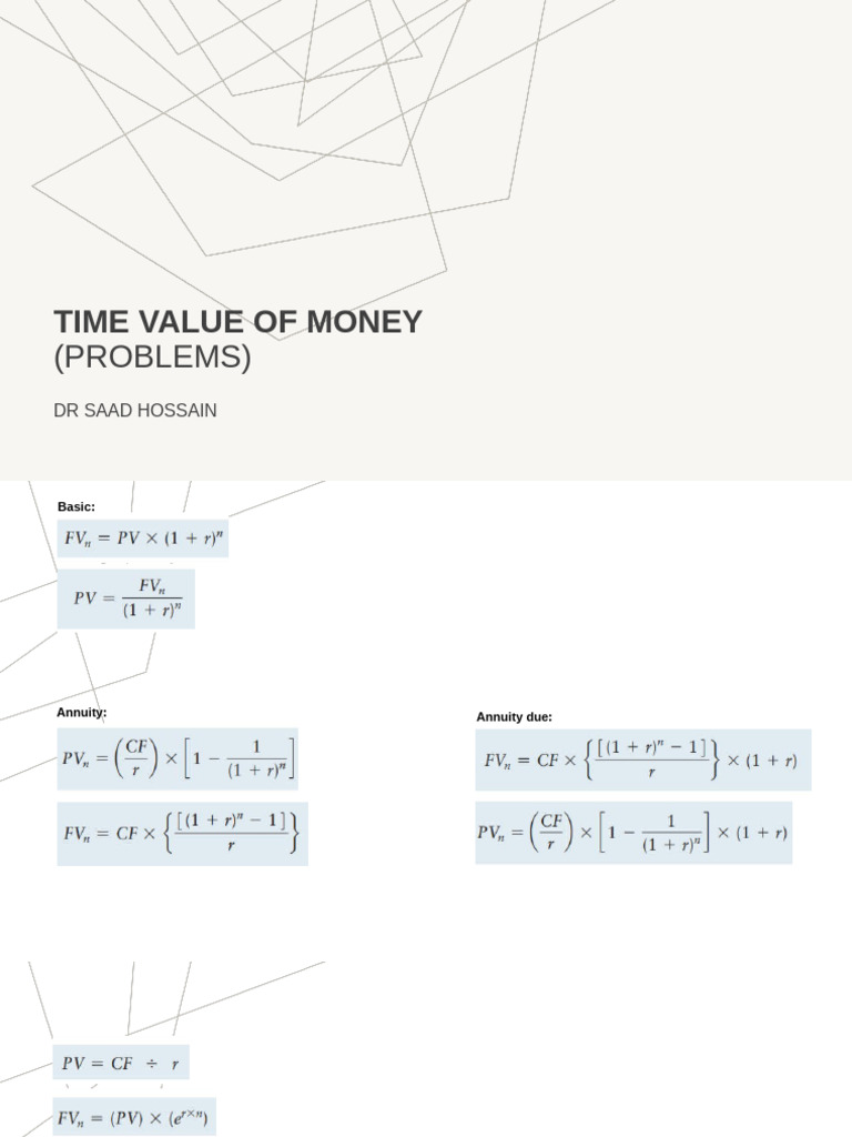 Class 3 (TVM Problems) | PDF