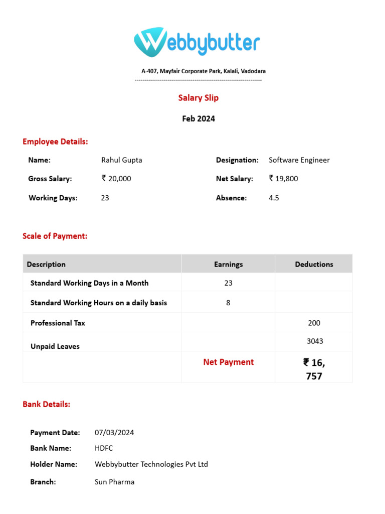 Salary Slip - Feb | PDF