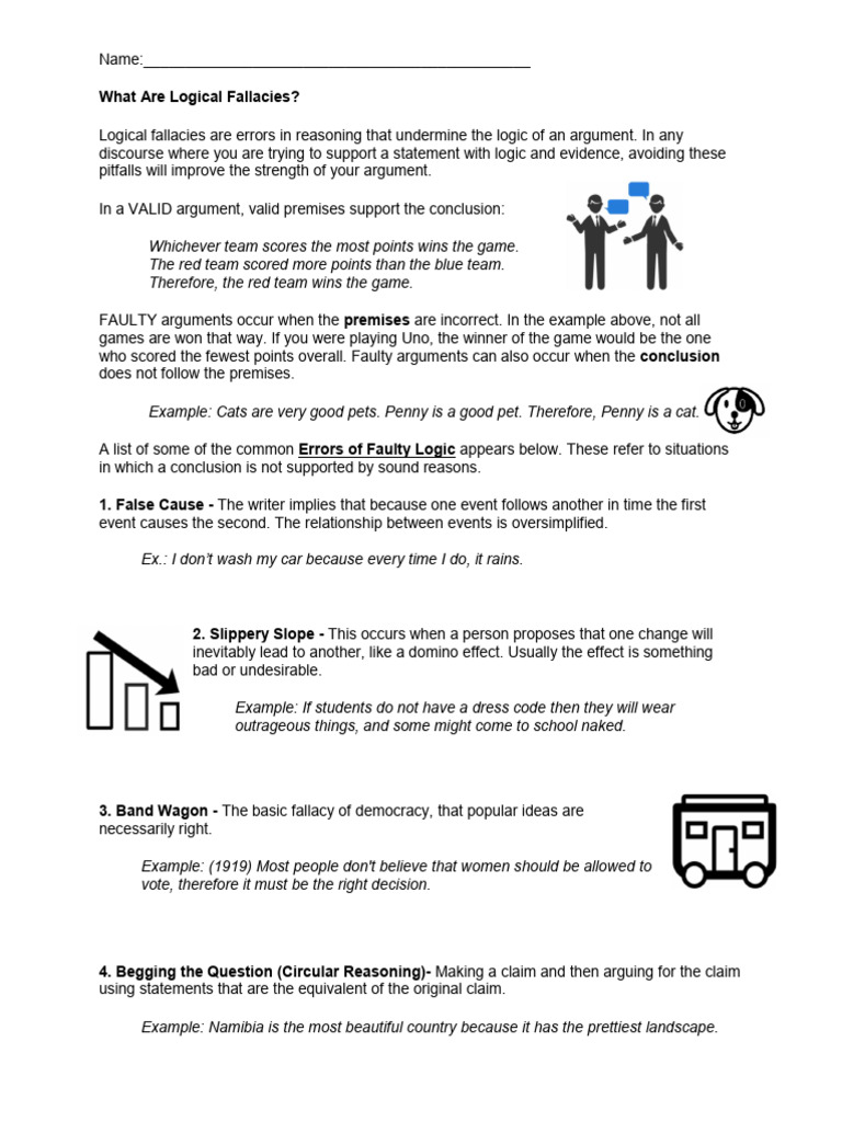 Identifying Common Logical Fallacies | PDF | Fallacy | Argument
