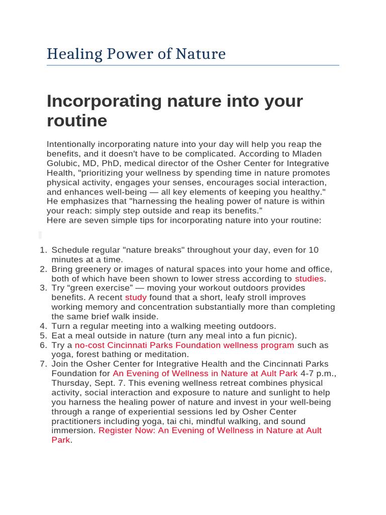 Healing Power of Nature | PDF