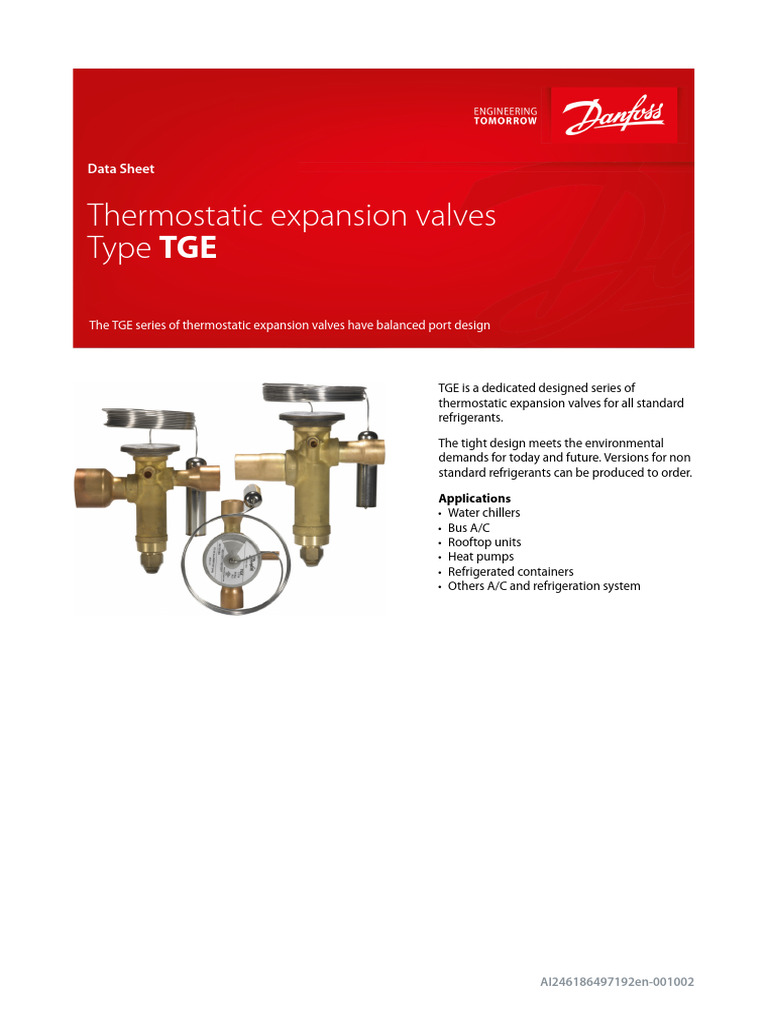 VALVULA DE EXPANSION TERMOSTATICA- DANFOSS | PDF