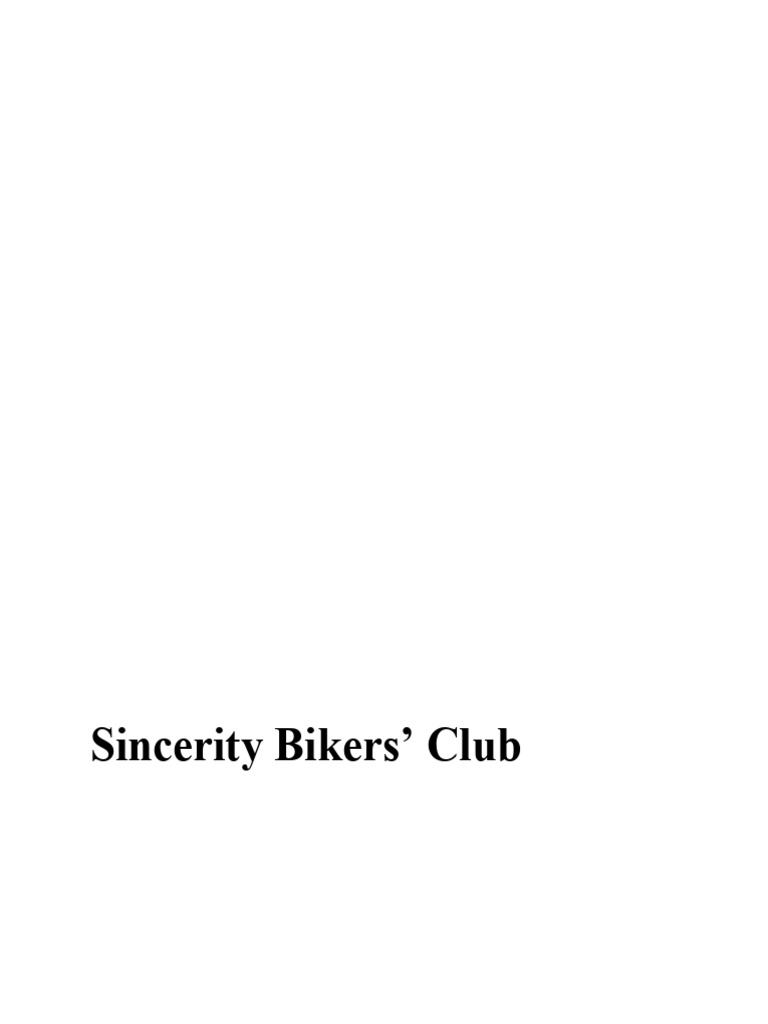 Sincerity Bikers Club For VLF14 | PDF