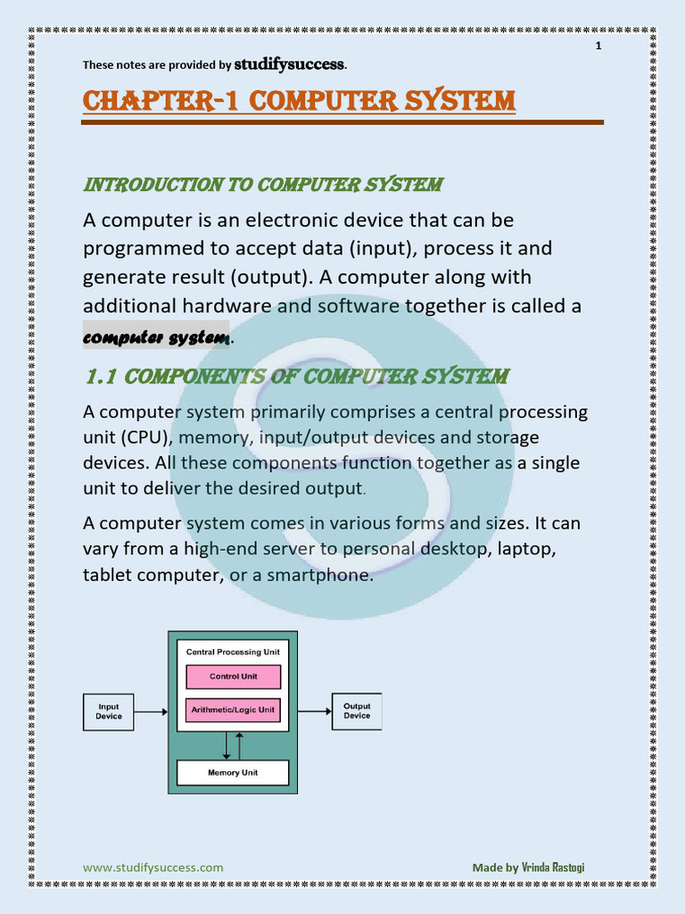 class 11 computer science ch-1 notes | PDF
