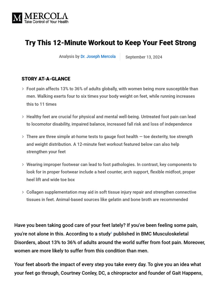 12 Minute Workout Keep Feet Strong PDF | PDF