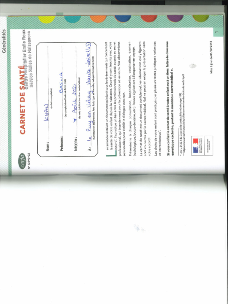 Carnet de Sante Basna Khan 4 | PDF