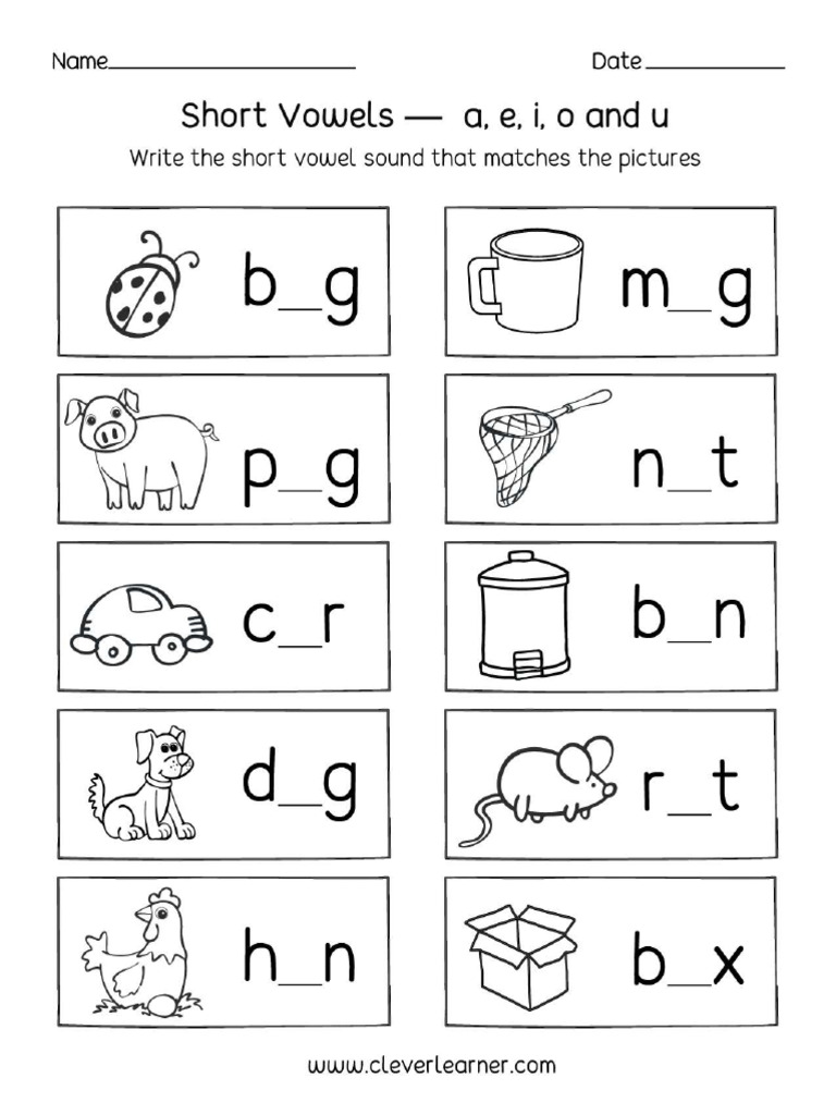 Letter Soundsimagesshort Vowels Preschool Activity Worksheets - 1 PDF | PDF
