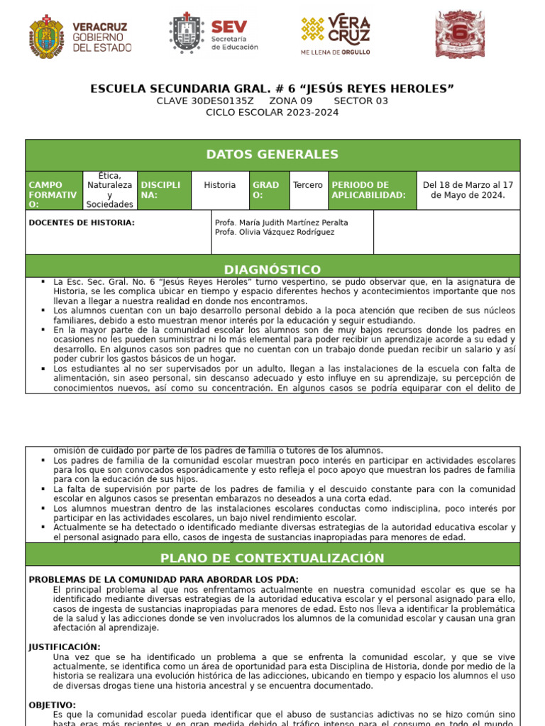 Proyecto Tercer Trim Historia 3ro | PDF