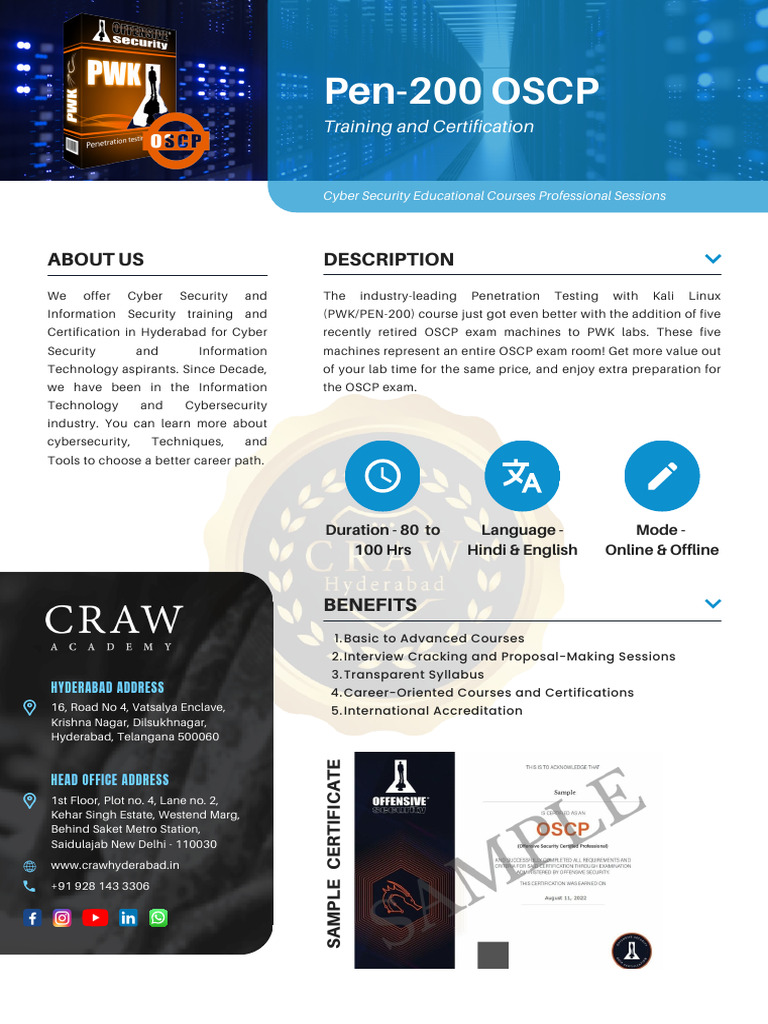Pen 200 OSCP Training Craw Hyderabad | PDF