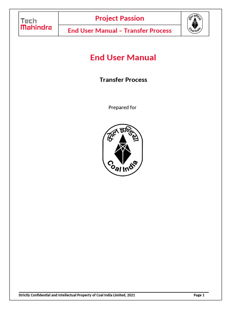Cil Usermanual Transfer Process Action | PDF
