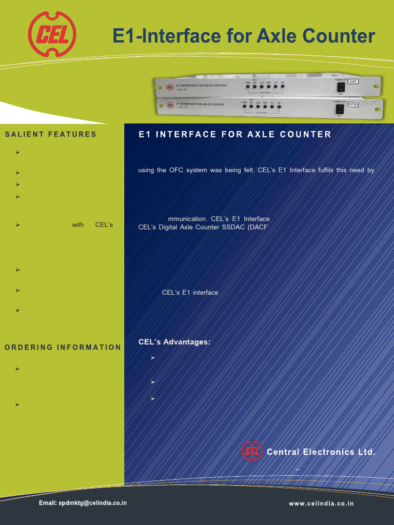 E1-Interface For Axle Counter | PDF
