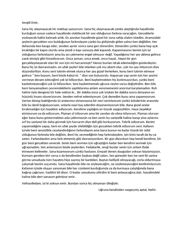 Sana Asla Ulaşmayacak Olan o Mektup | PDF