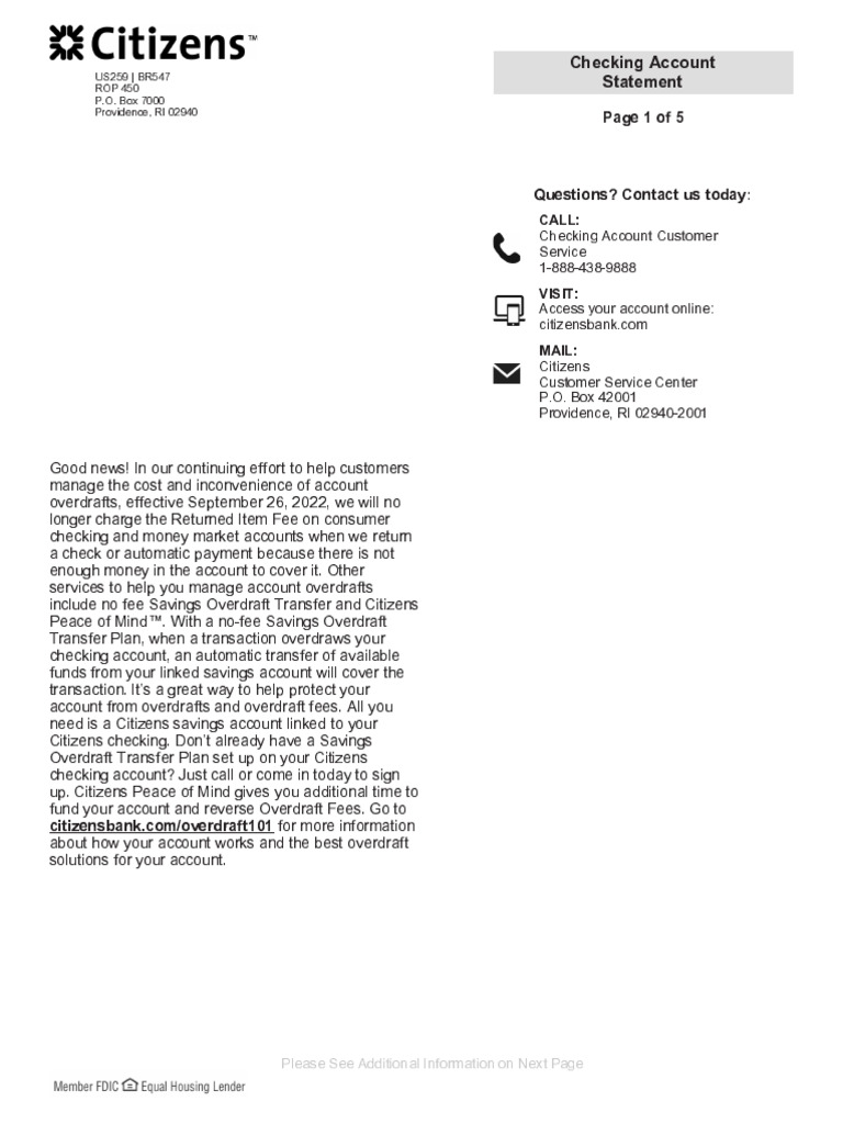 Citizens Quest Checking | PDF | Credit Card | Finance & Money Management