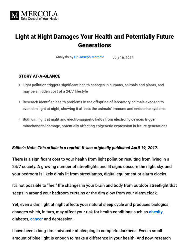 Light Pollution PDF | PDF