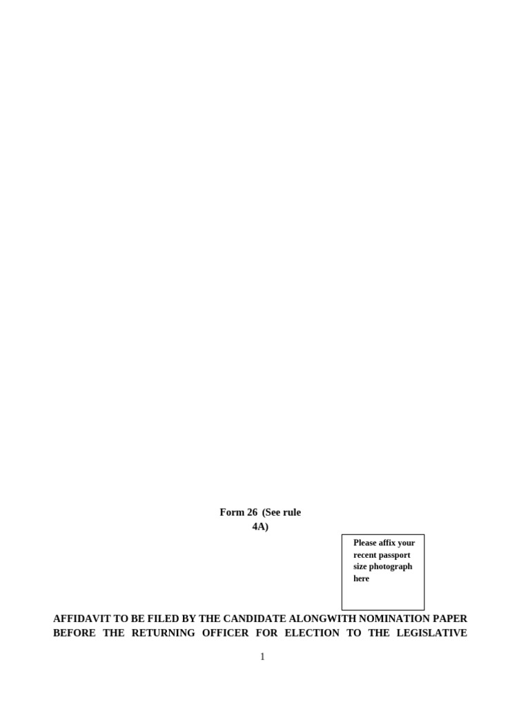 Form 26 Affidavit | PDF