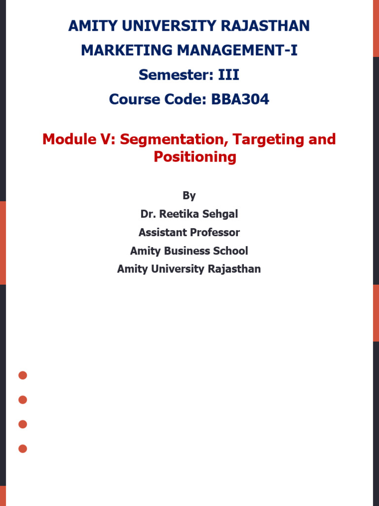 Module-V-Segmentation, Targeting and Positioning | PDF