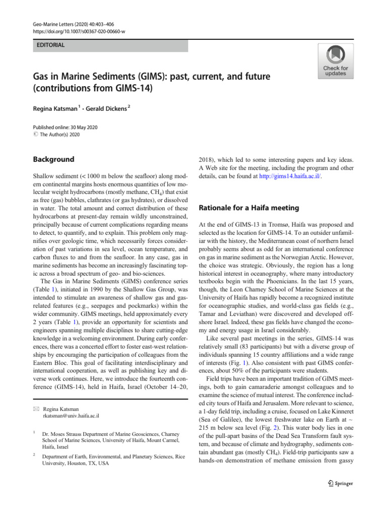 Gas in Marine Sediments (GIMS) | PDF | Earth Sciences | Social Science