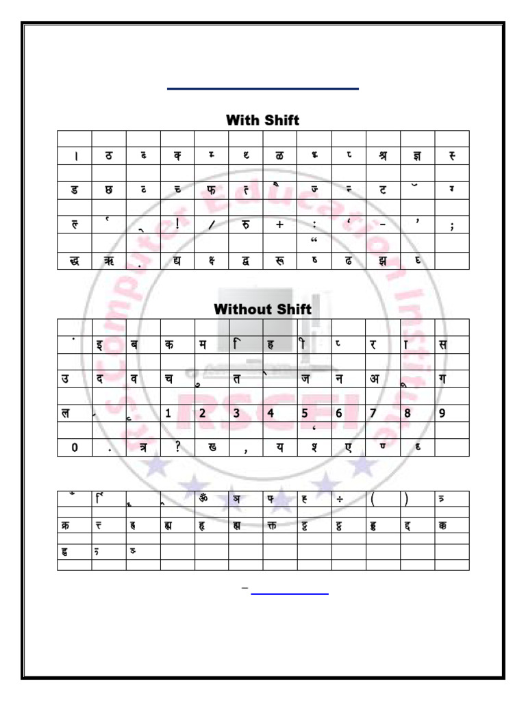 Hindi Typing Chart | PDF